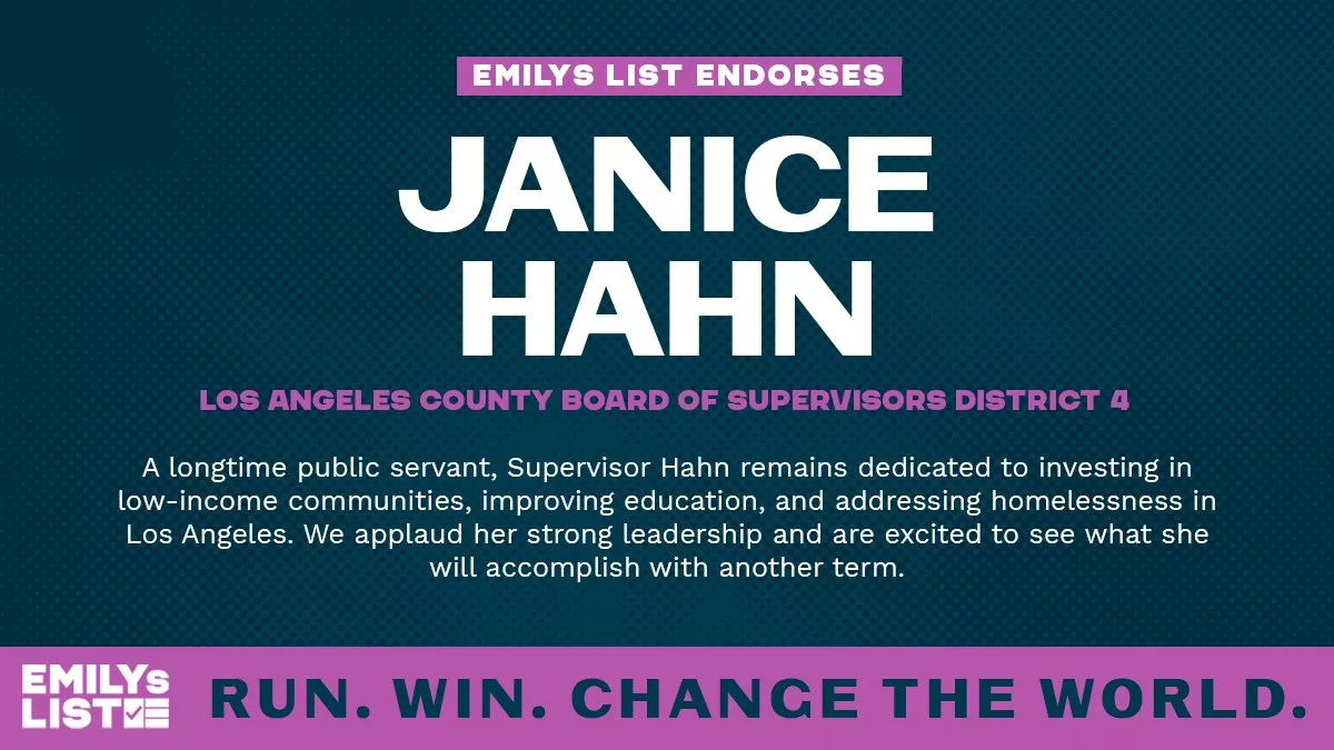 EMILYs List Endorses Janice Hahn for Los Angeles County Board of ...