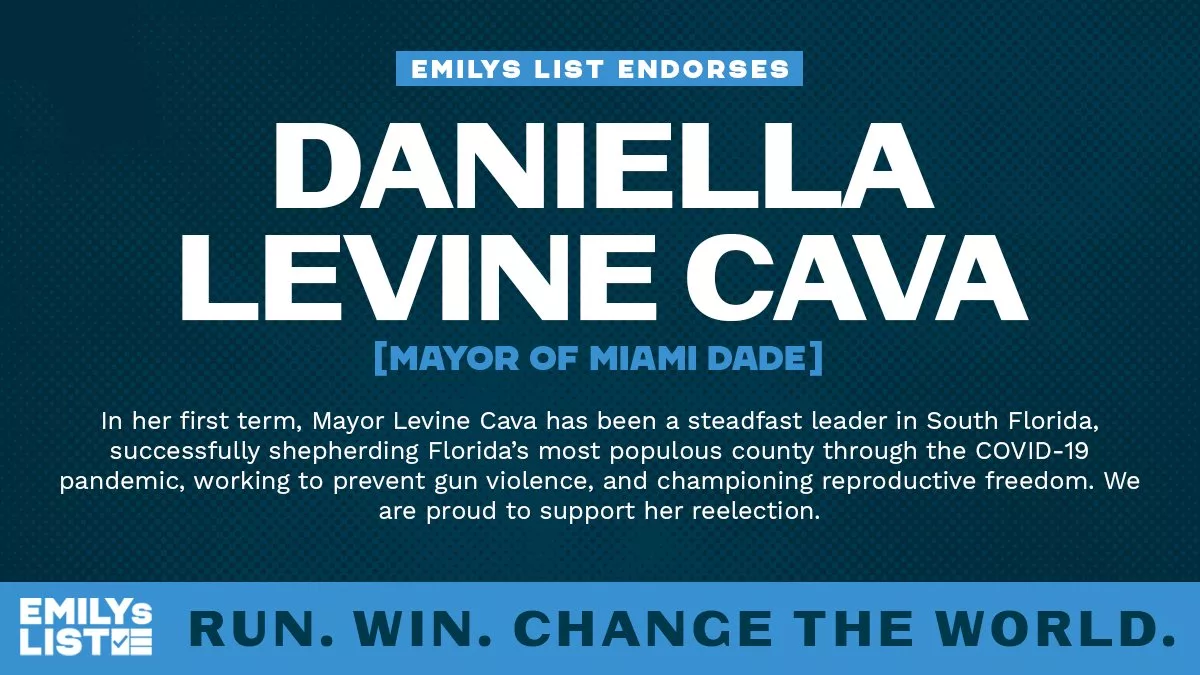 EMILYs List Endorses Daniella Levine Cava for Reelection as Mayor of ...