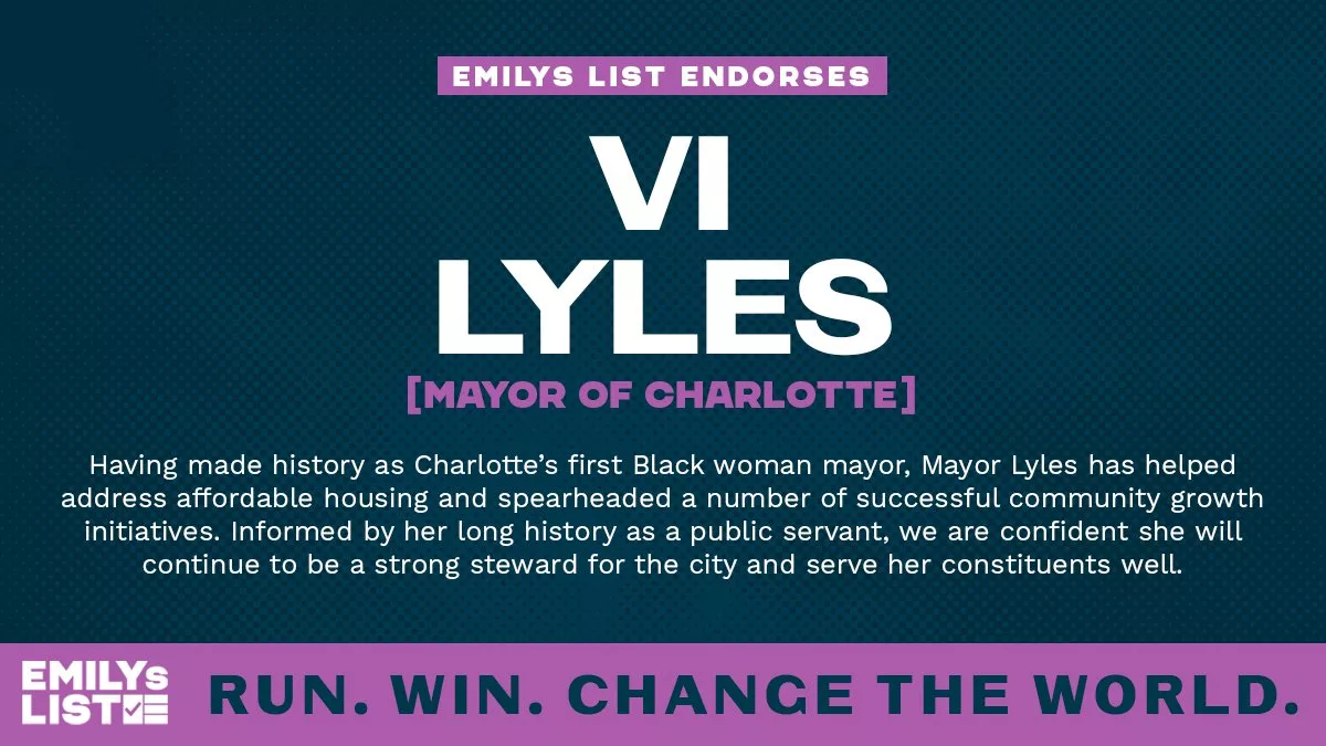 EMILYs List Endorses Vi Lyles for Reelection as Mayor of Charlotte ...